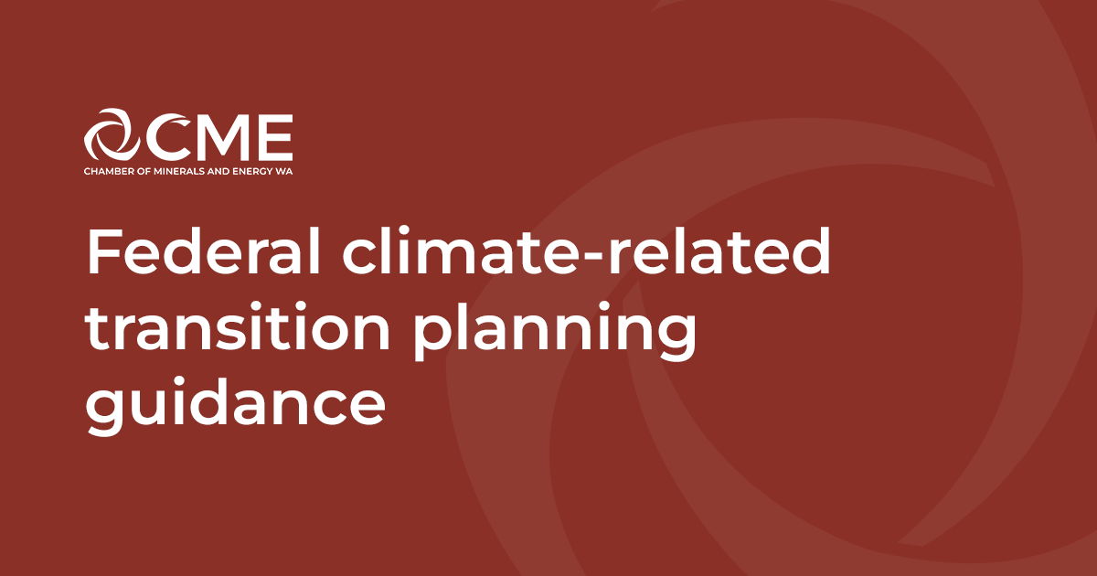 Federal climate-related transition planning guidance - CMEWA