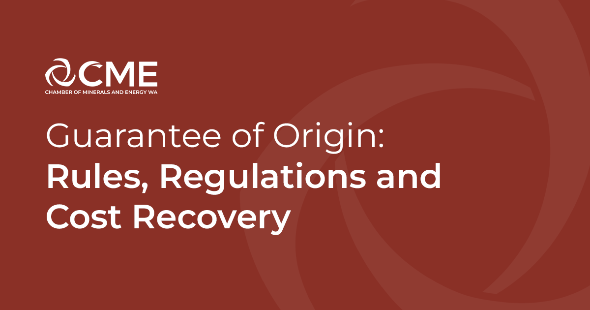 Guarantee of Origin: Rules, Regulations and Cost Recovery - CMEWA